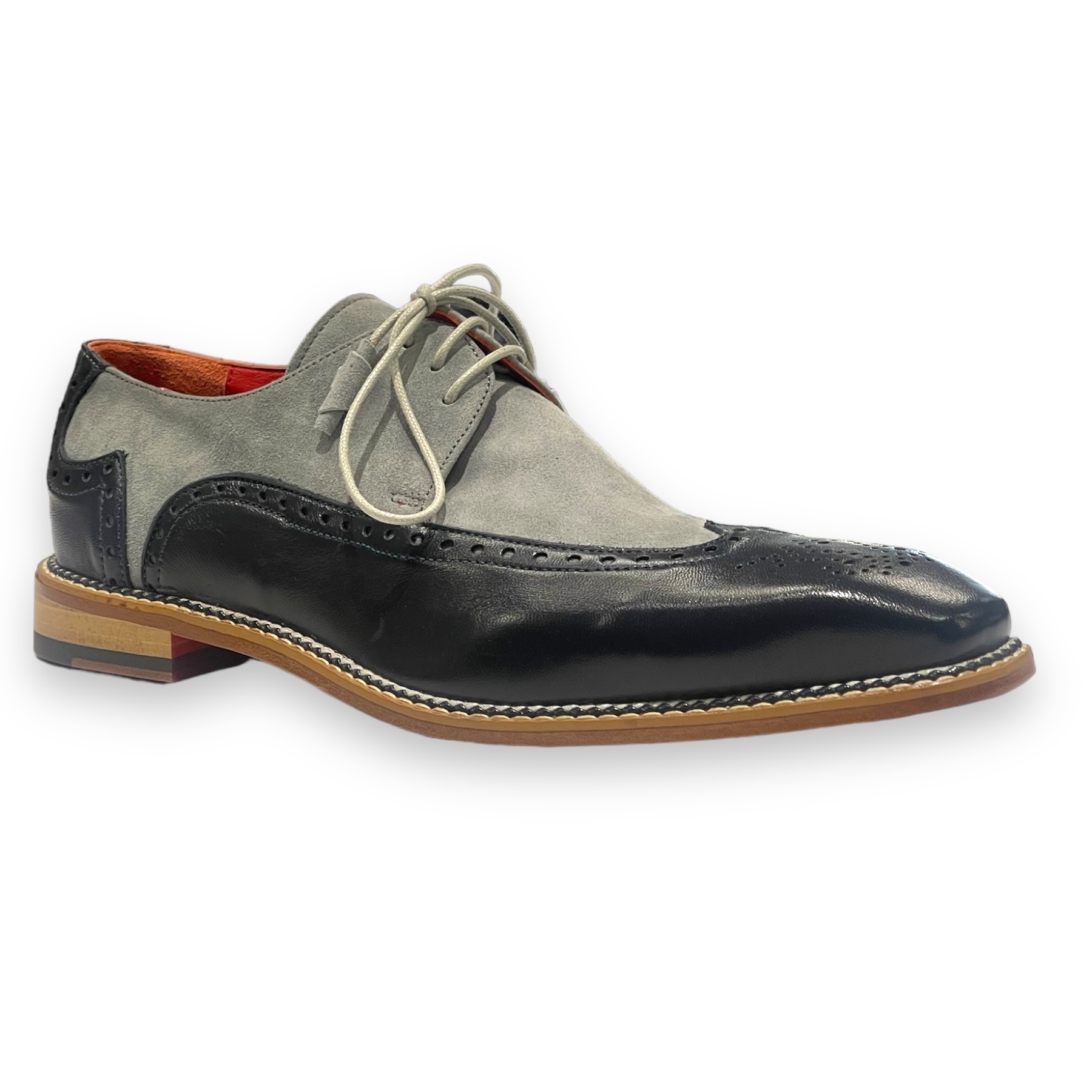 Emilio Franco Leather & Suede Wing Tip Shoe - Kingsmen Shoes