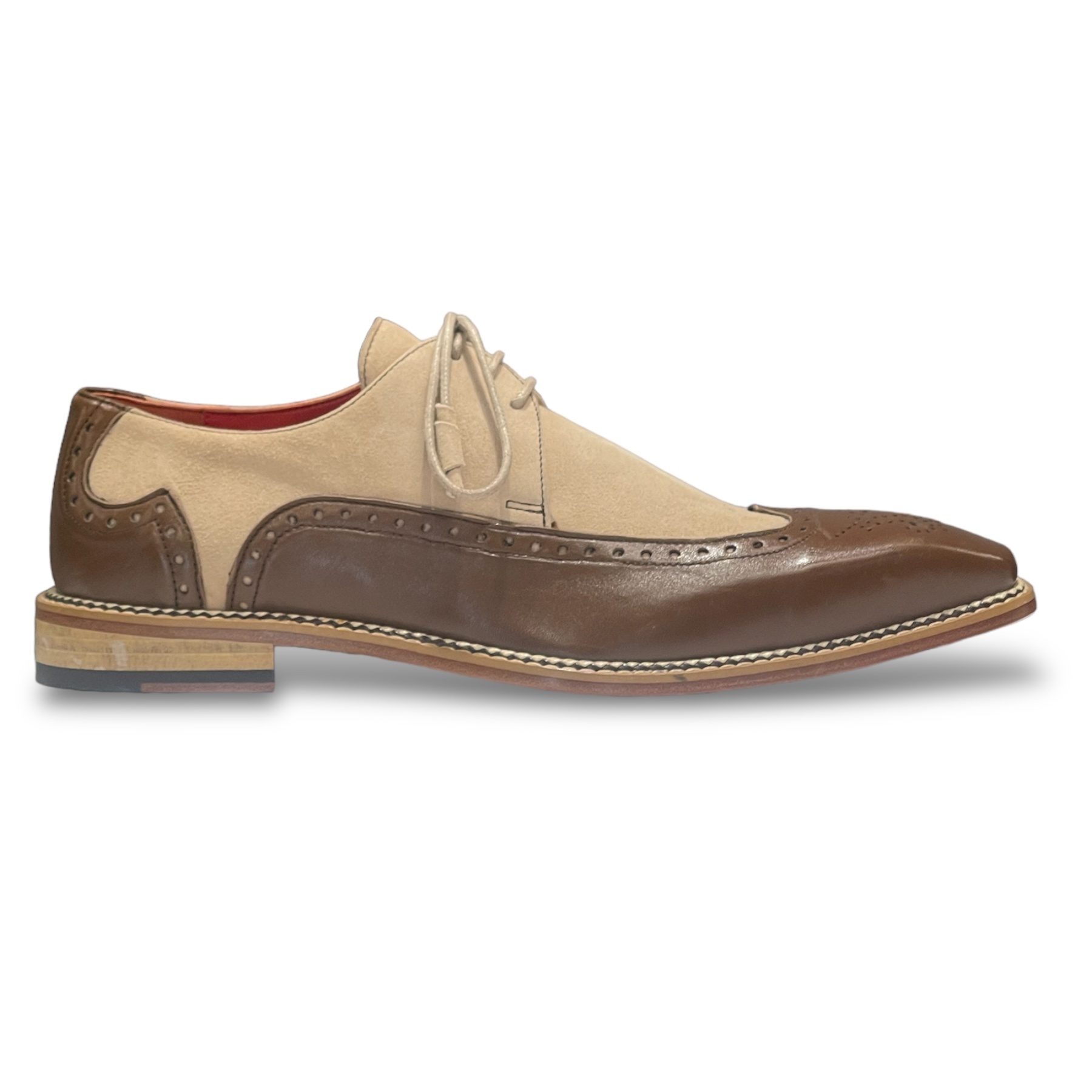Emilio Franco Leather & Suede Wing Tip Shoe - Kingsmen Shoes