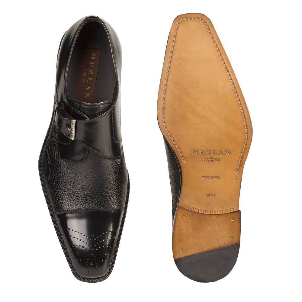 Mezlan "Phoenix" Men's Shoes Deerskin Monk Strap - Kingsmen Shoes