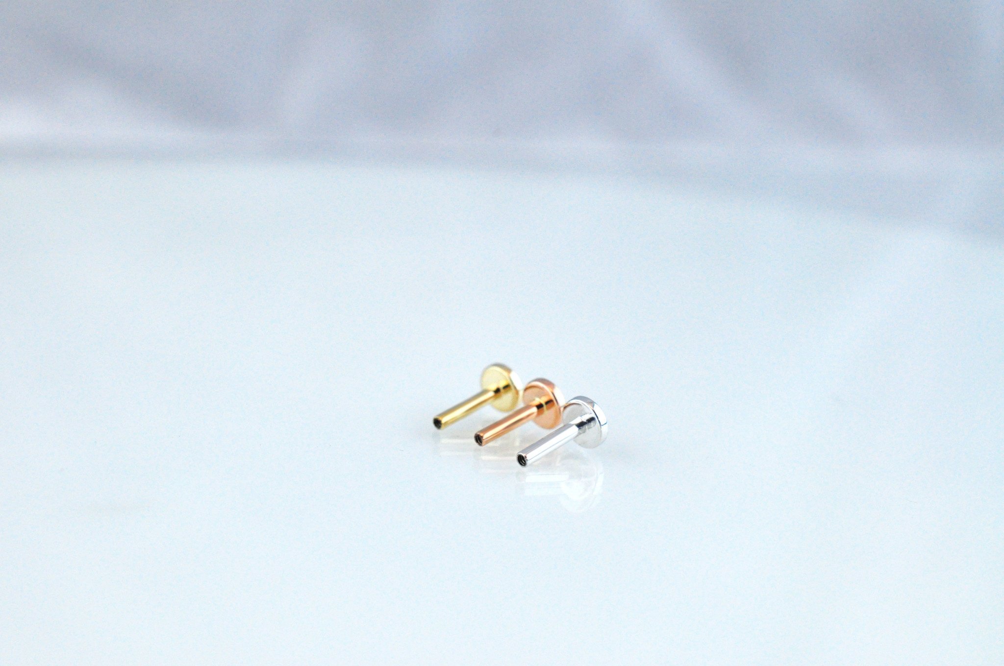 Gold Threaded Flatback Barbell - Prysm Jewelry & Piercing