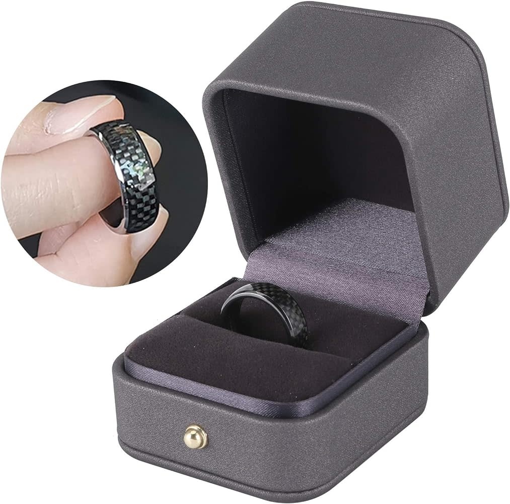 KIMISS Car Smart Key, Carbon Fiber Car Smart Finger Key Ring with Box ...