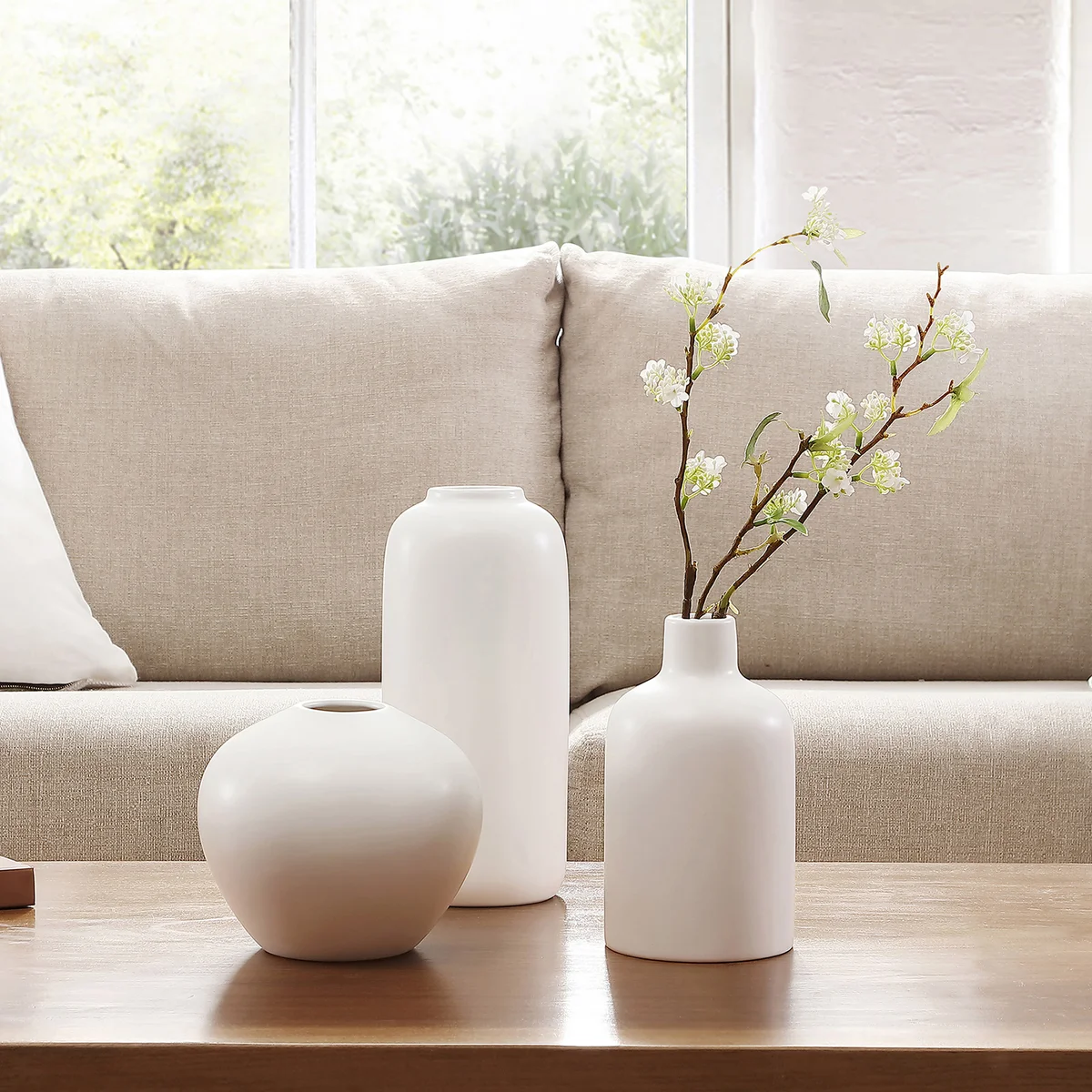 VCNY Handcrafted Stoneware Vases, Set of 3 - Surplus Sam's