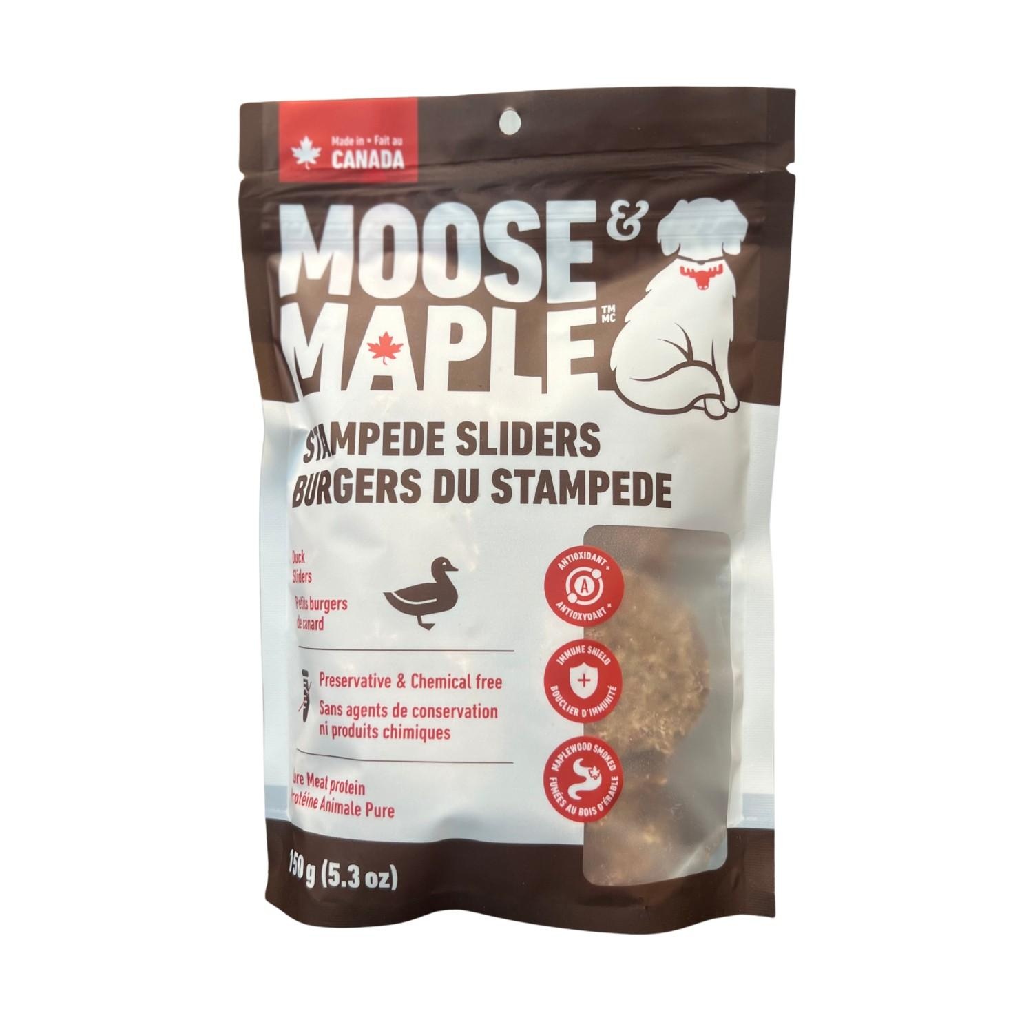 MOOSE & MAPLE GÂTERIE POUR CHIENS BURGERS DU STAMPEDE CANARD ...