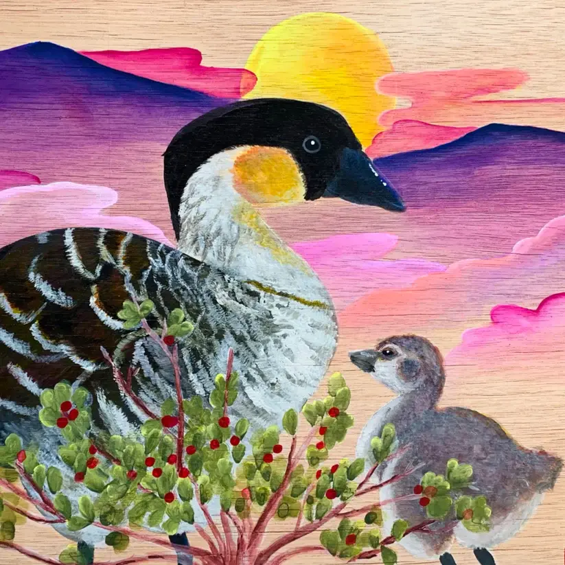 B. Miyo Art B. Miyo Art: Nene & Ohelo Print: 8x10 on 11x14 Matte ...
