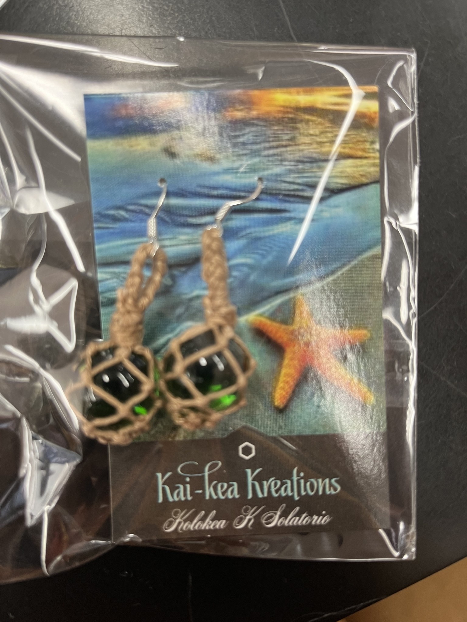 Kai-Kea Kreations Kai-Kea Kreations: Glass Float Earrings: Sterling Silver - Soccer Locker Hawaii