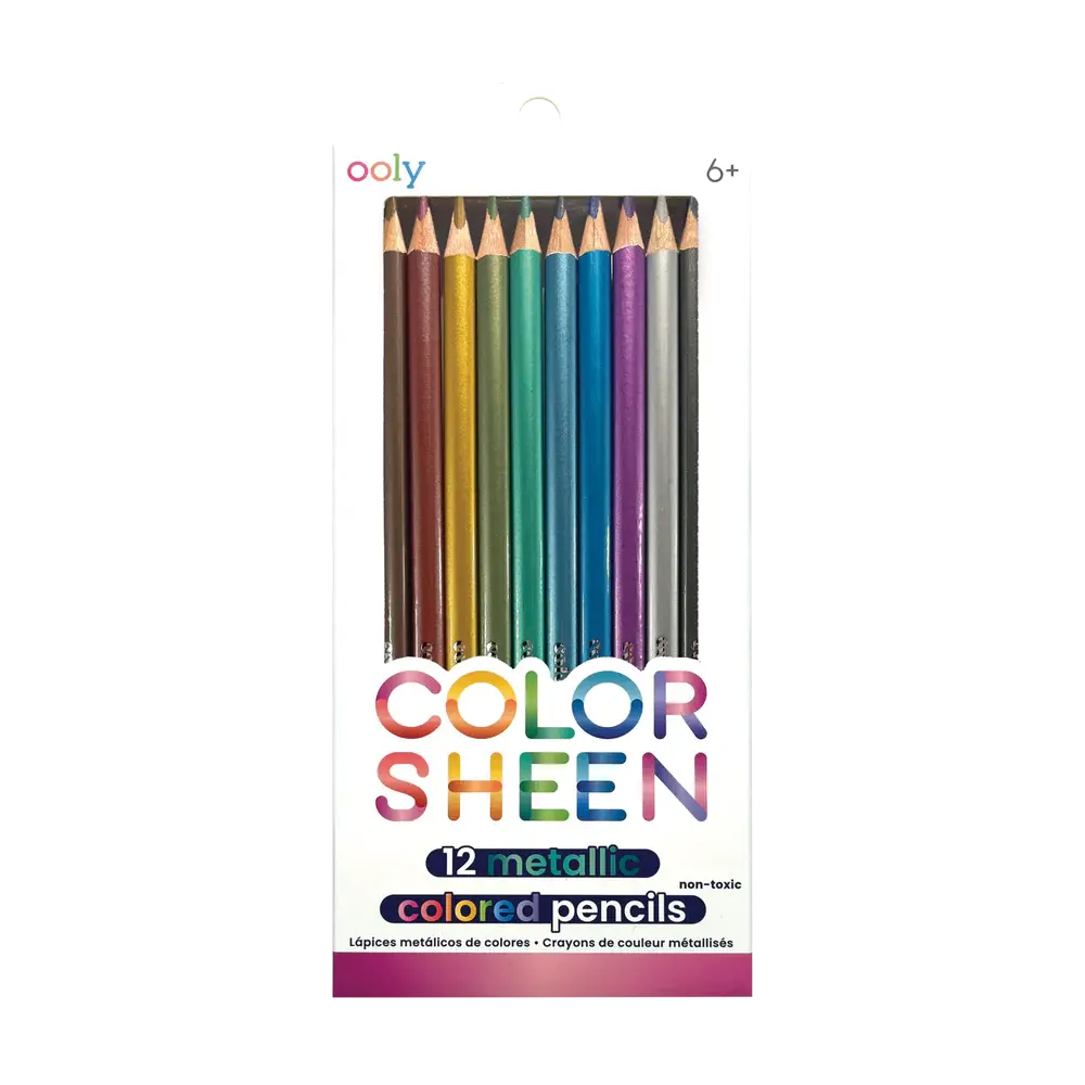Color Sheen Metallic Colored Pencils 12 Pack - Toy Joy