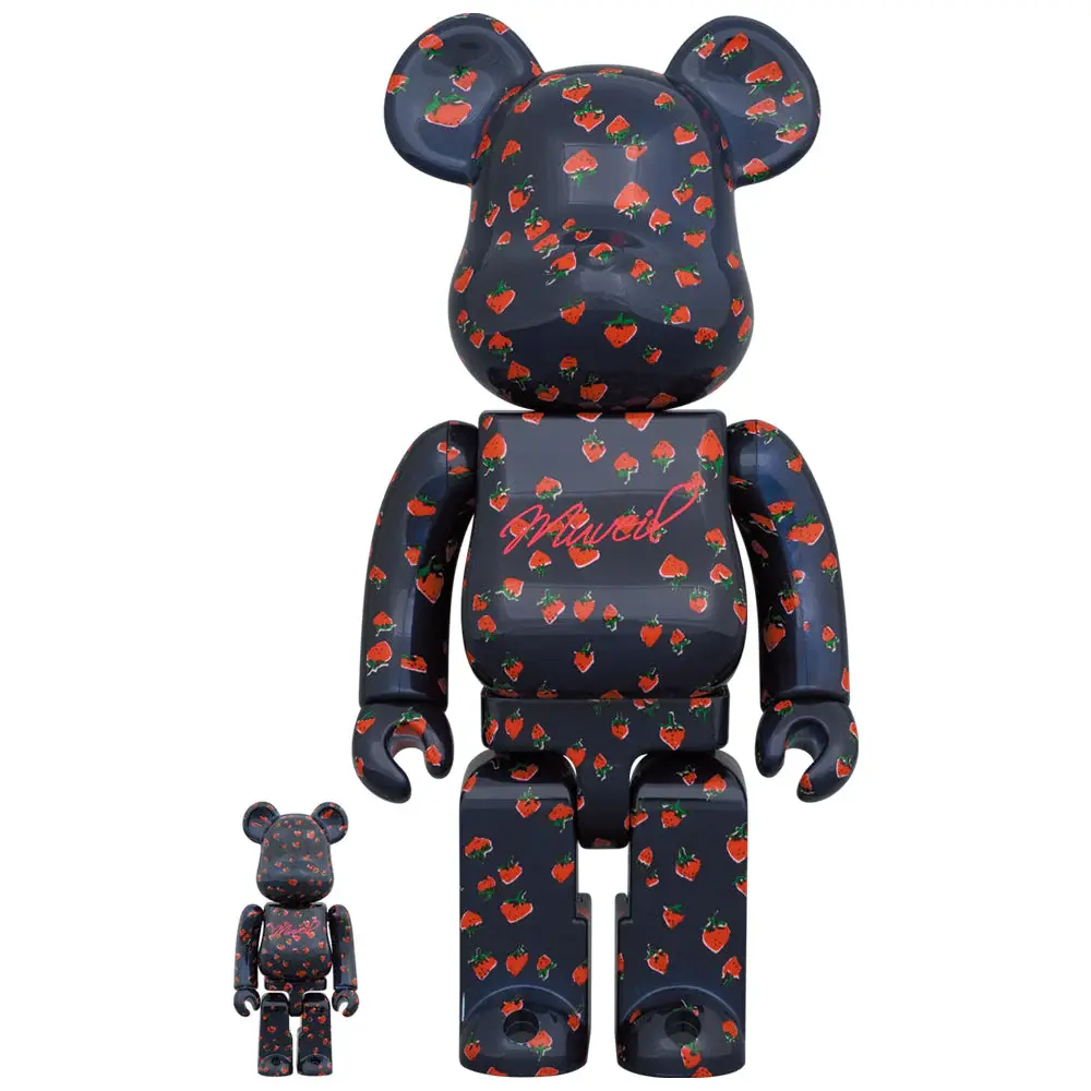 BE@RBRICK (BEARBRICK) MUVEIL "Strawberry Pattern" 100％ & 400％2pk - Toy Joy