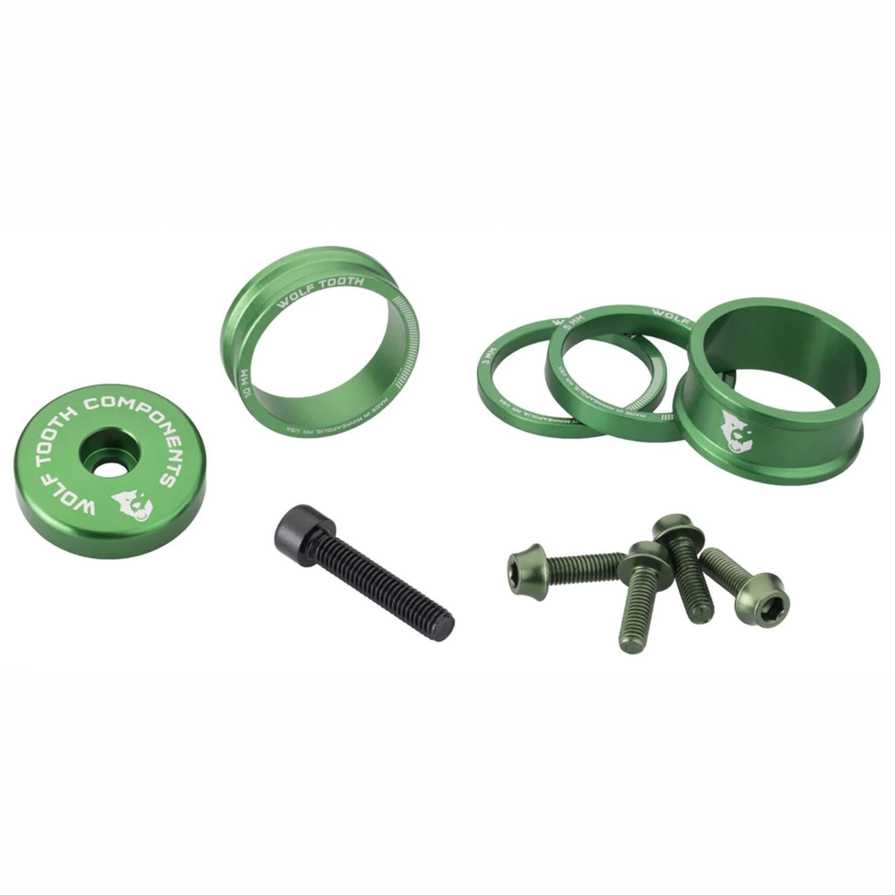 Wolf Tooth Components Wolf Tooth Anodized Bling Kit - Green - One On ...