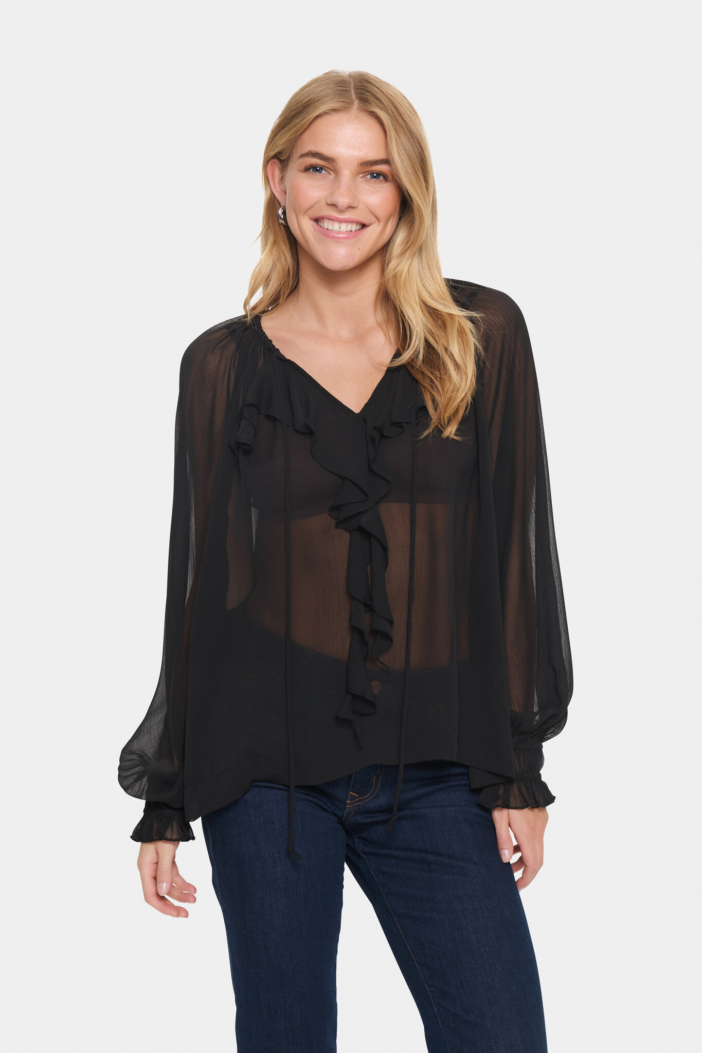 Saint Tropez Lazie Boho Sheer Blouse - KVA Collections