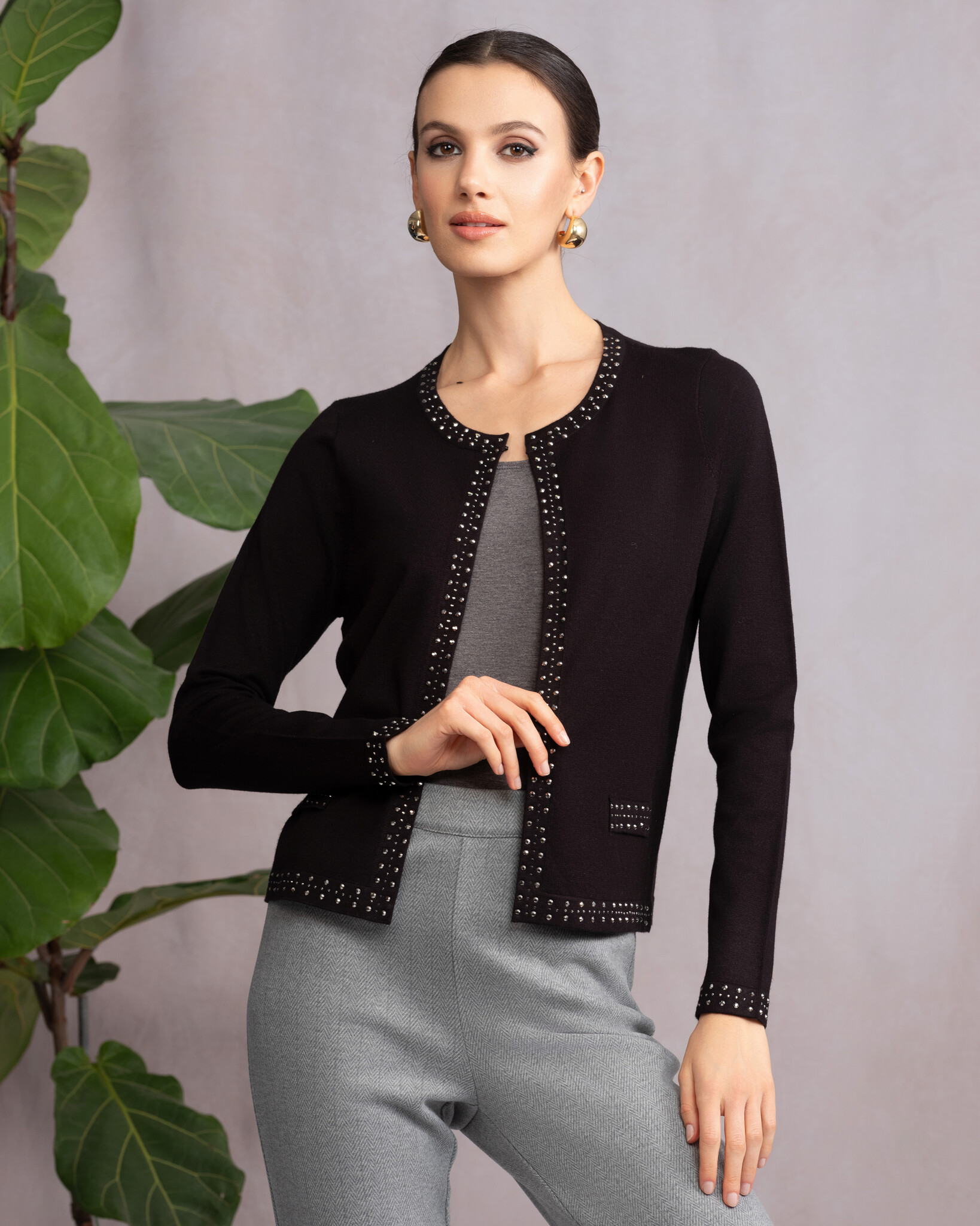 Alison Sheri Rhinestone Chanel Style Cardi - KVA Collections