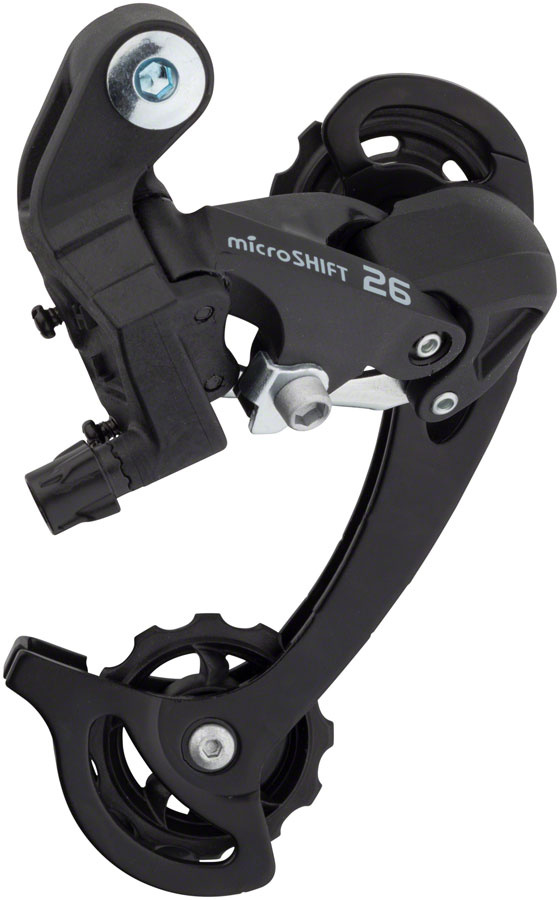 microSHIFT M26 Rear Derailleur - 7,8 Speed, Long Cage, Black - Cycle Path Bicycles