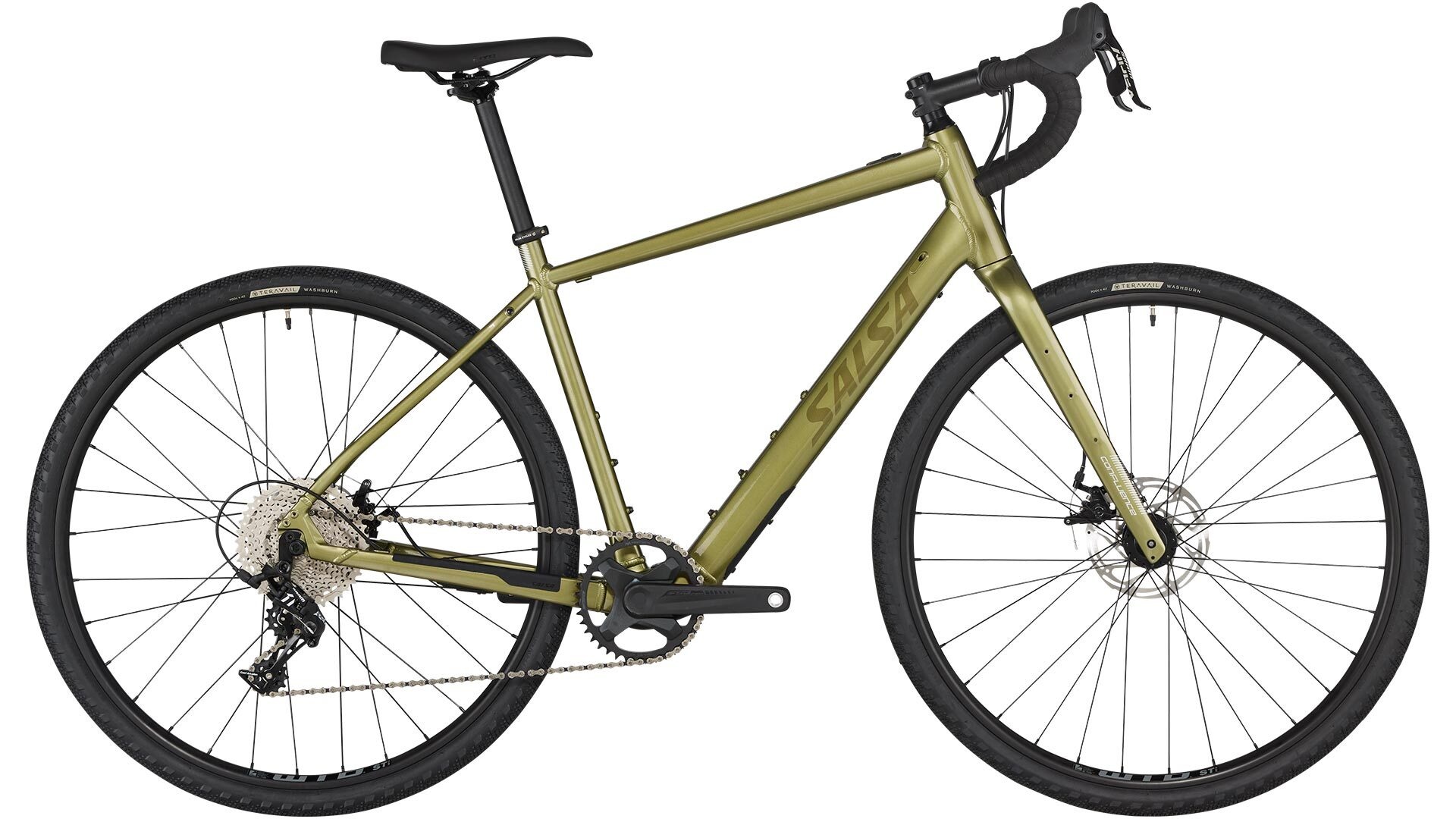 Salsa Confluence Drop Bar Apex 1 Ebike - 700c, Aluminum, Avocado Green ...