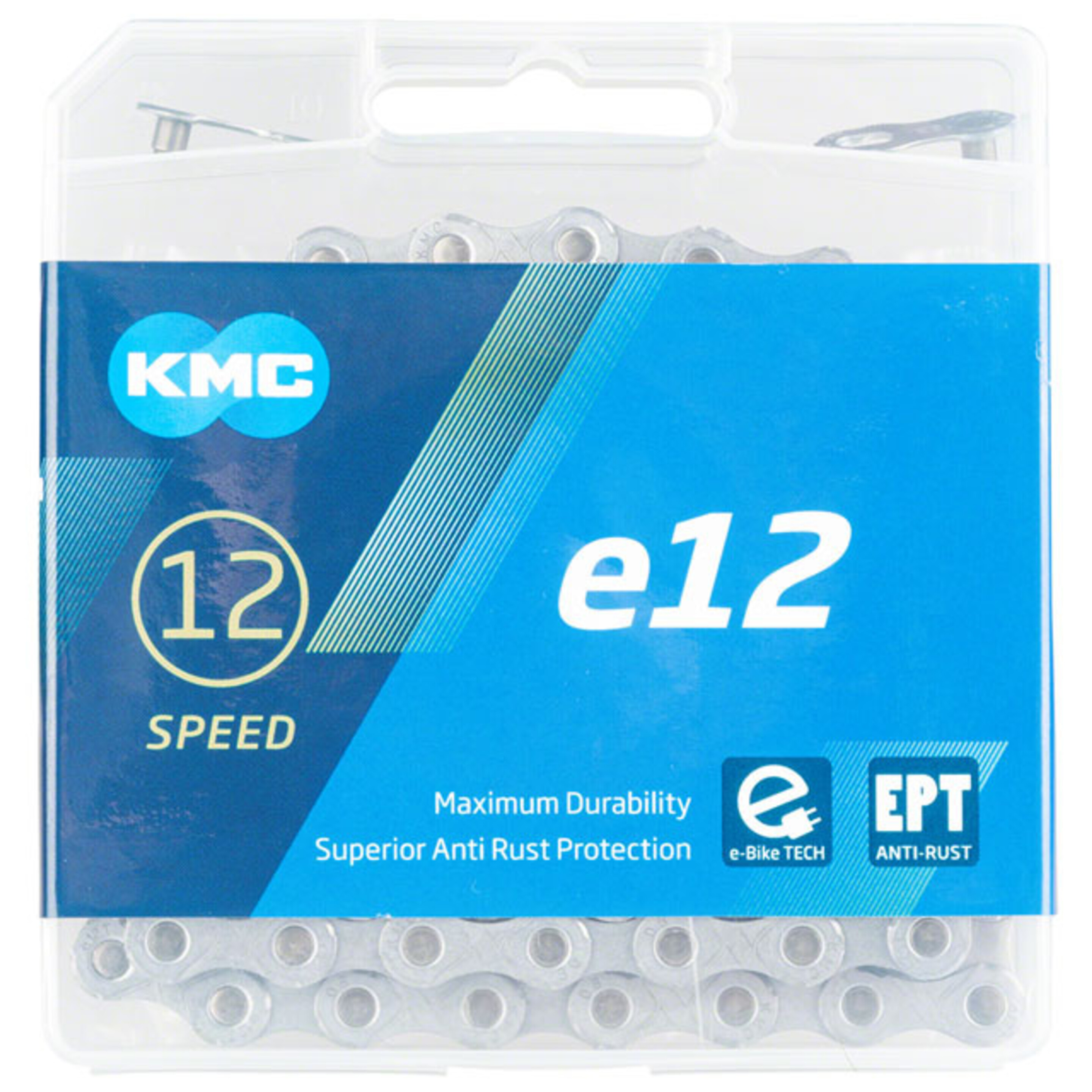 KMC e12 EPT Chain - 12-Speed, 136 Links, Silver - Cycle Path Bicycles