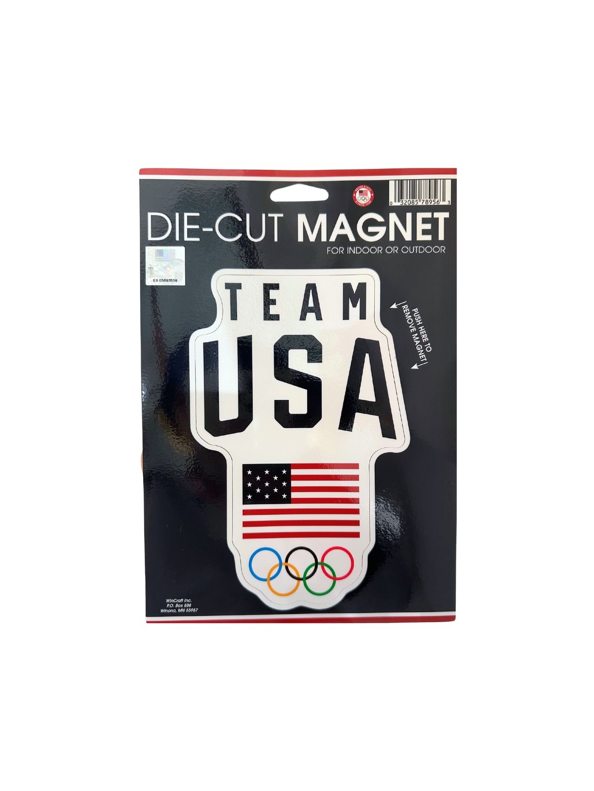 USOC Team USA Logo Die Cut Logo Magnet 6" x 9" - Mike Eruzione Team Shop