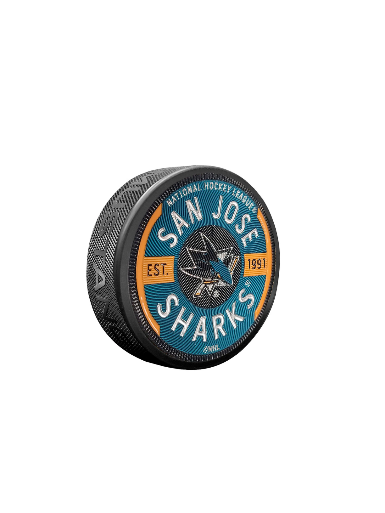 San Jose Sharks Gear Trimflexx Puck - Mike Eruzione Team Shop