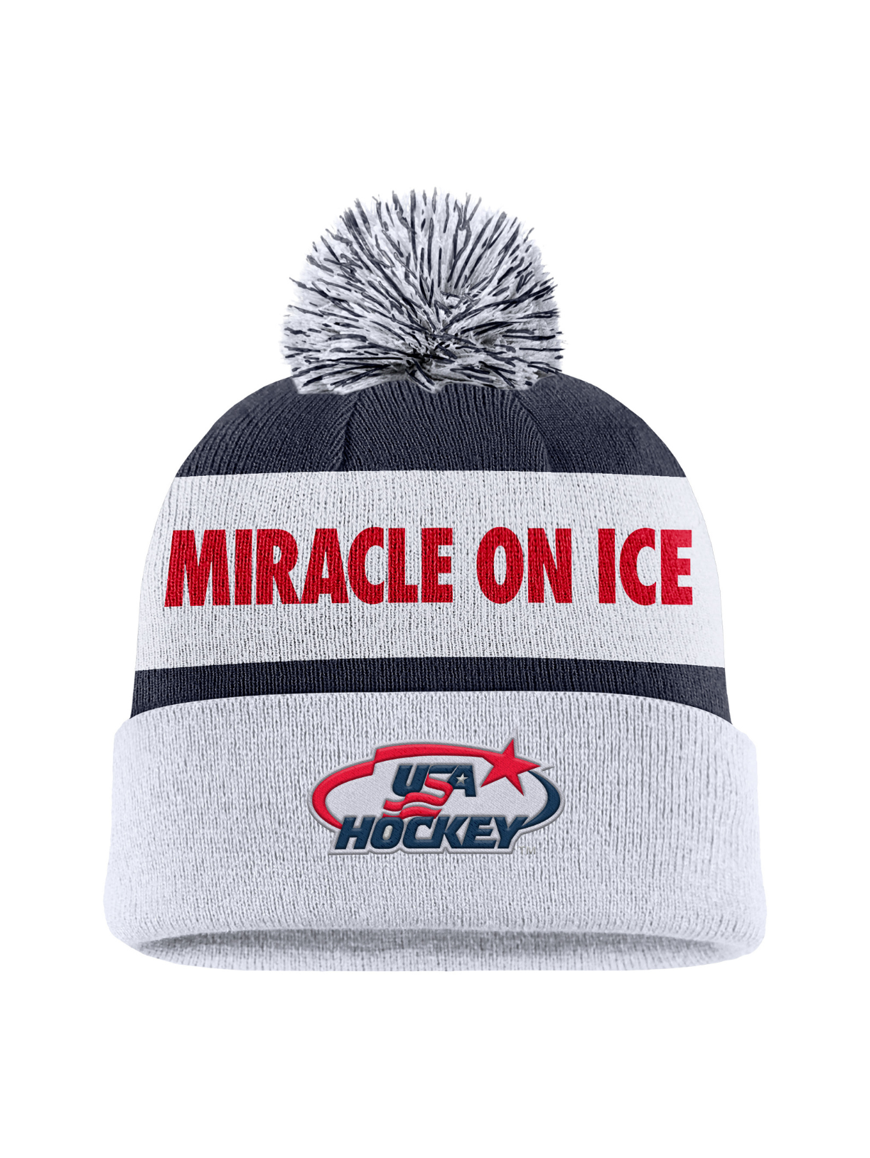 Miracle on Ice Peak Knit Pom Beanie - Mike Eruzione Team Shop