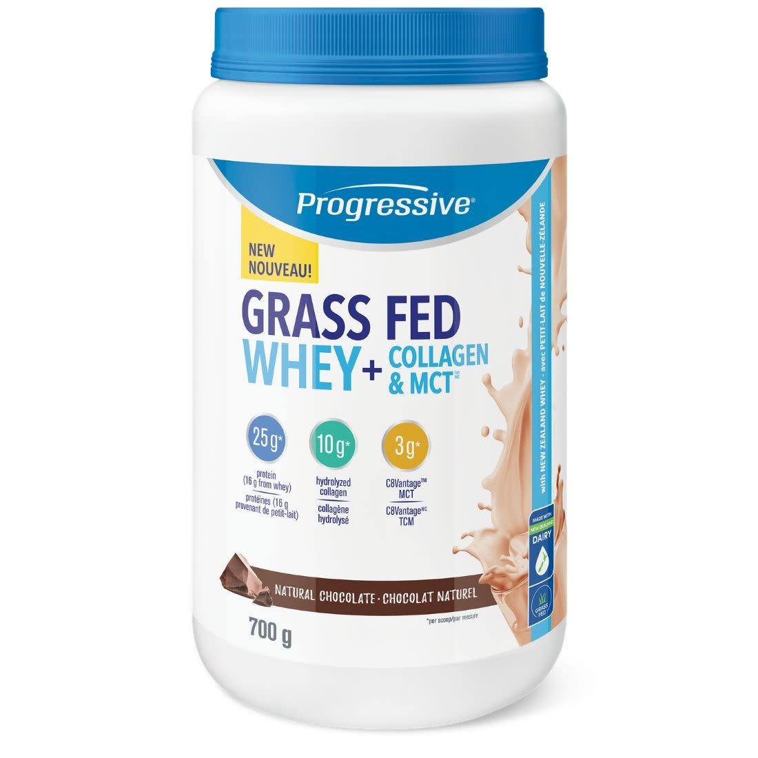 PROGRESSIVE PROGRESSIVE GRASS FED WHEY + COLLAGEN & MCT - CHOCOLATE ...