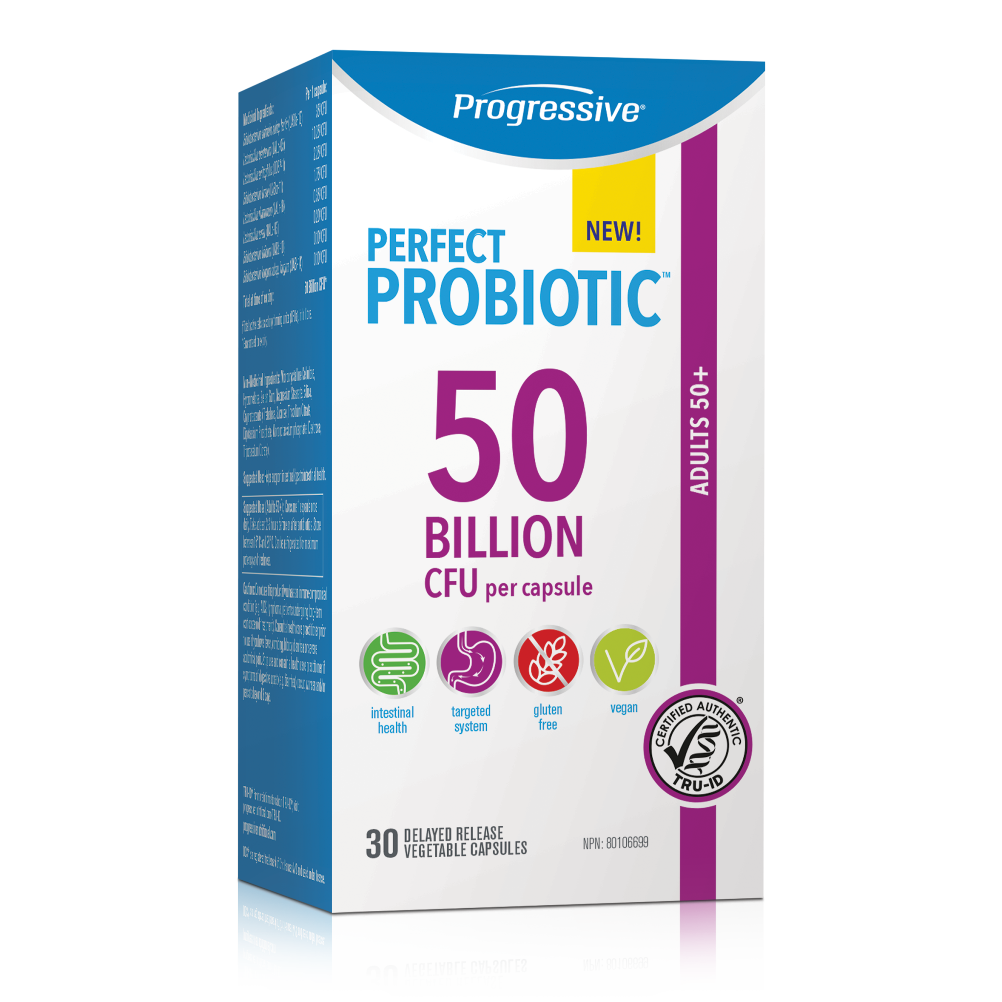 PROGRESSIVE PROGRESSIVE PERFECT PROBIOTIC 50 BILLION ADULTS 50+ 30 CAPS ...