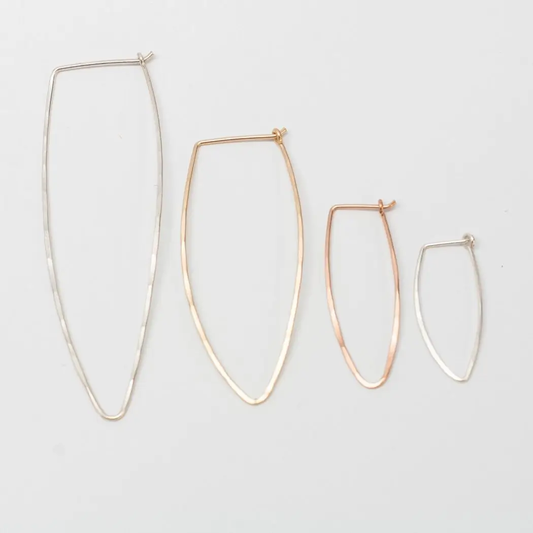 Long oval earrings store