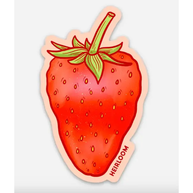 Pink Strawberry Vinyl Decal Sticker - Tumbleweed Shop and Studio