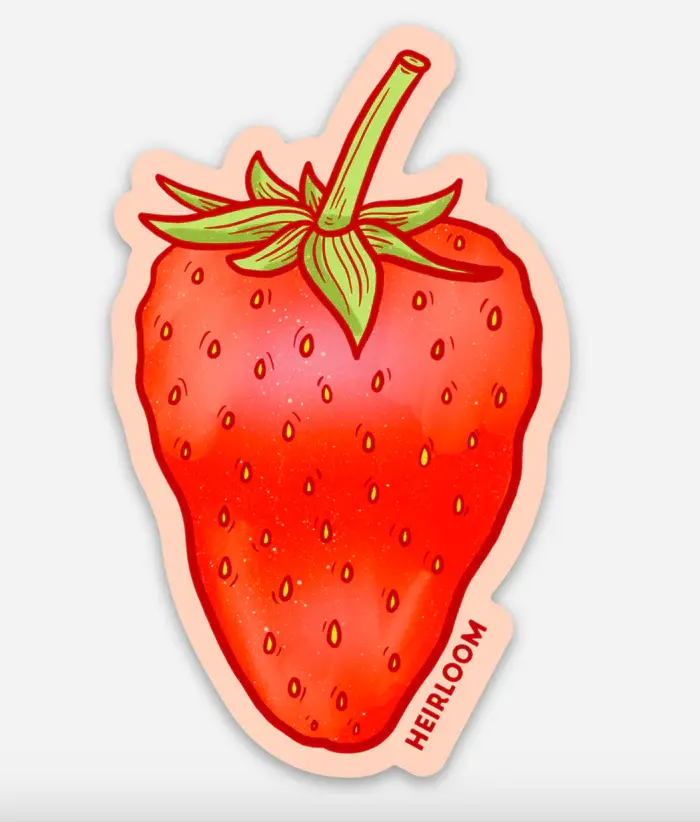 Pink Strawberry Vinyl Decal Sticker - Tumbleweed Shop & Studio