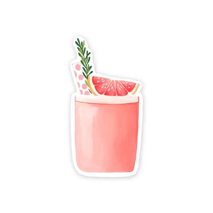 Pink Grapefruit Cocktail Sticker - Tumbleweed Shop & Studio