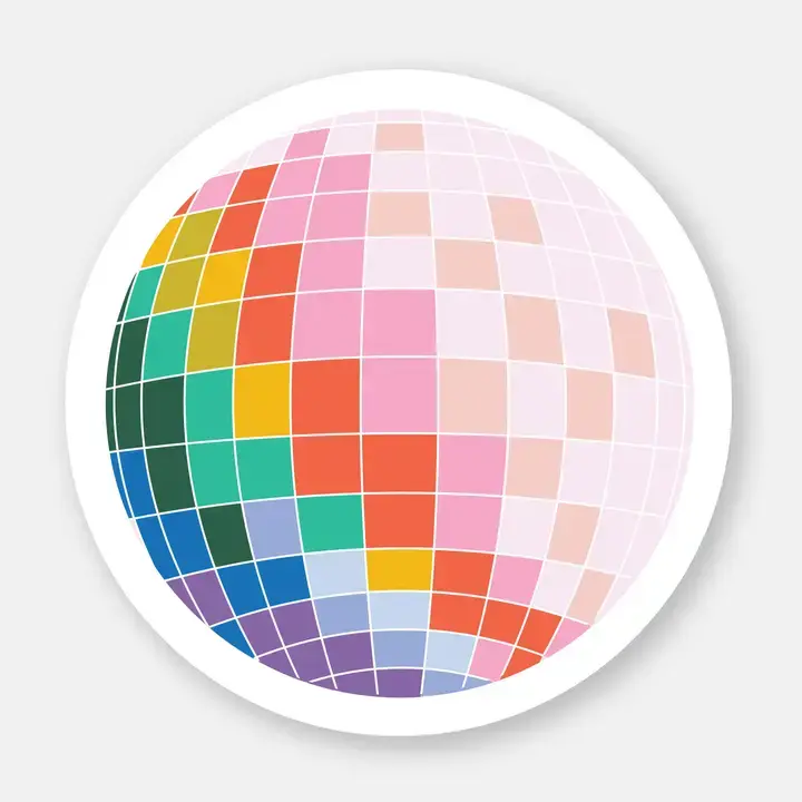 Rainbow Disco Ball Vinyl Sticker - Tumbleweed Shop & Studio