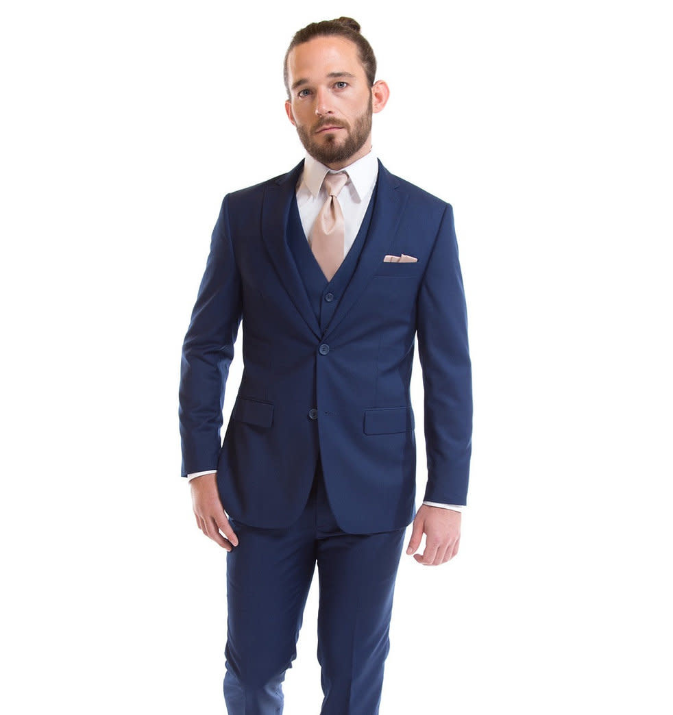 David Major Slim Fit Suit Jacket - French Blue