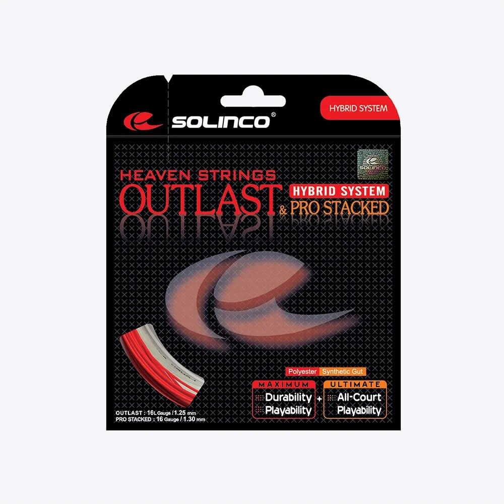 Solinco Outlast 17g & Pro-Stacked 16g Hybrid - Lone Star Tennis