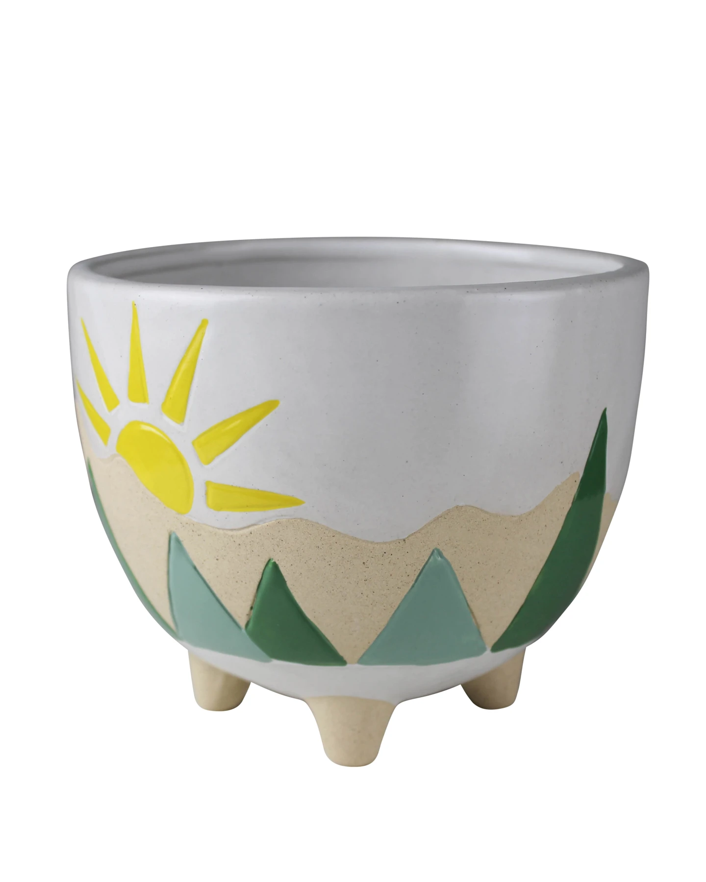 HomArt Ceramic Mountainscape Cachepot - Coyote Moon