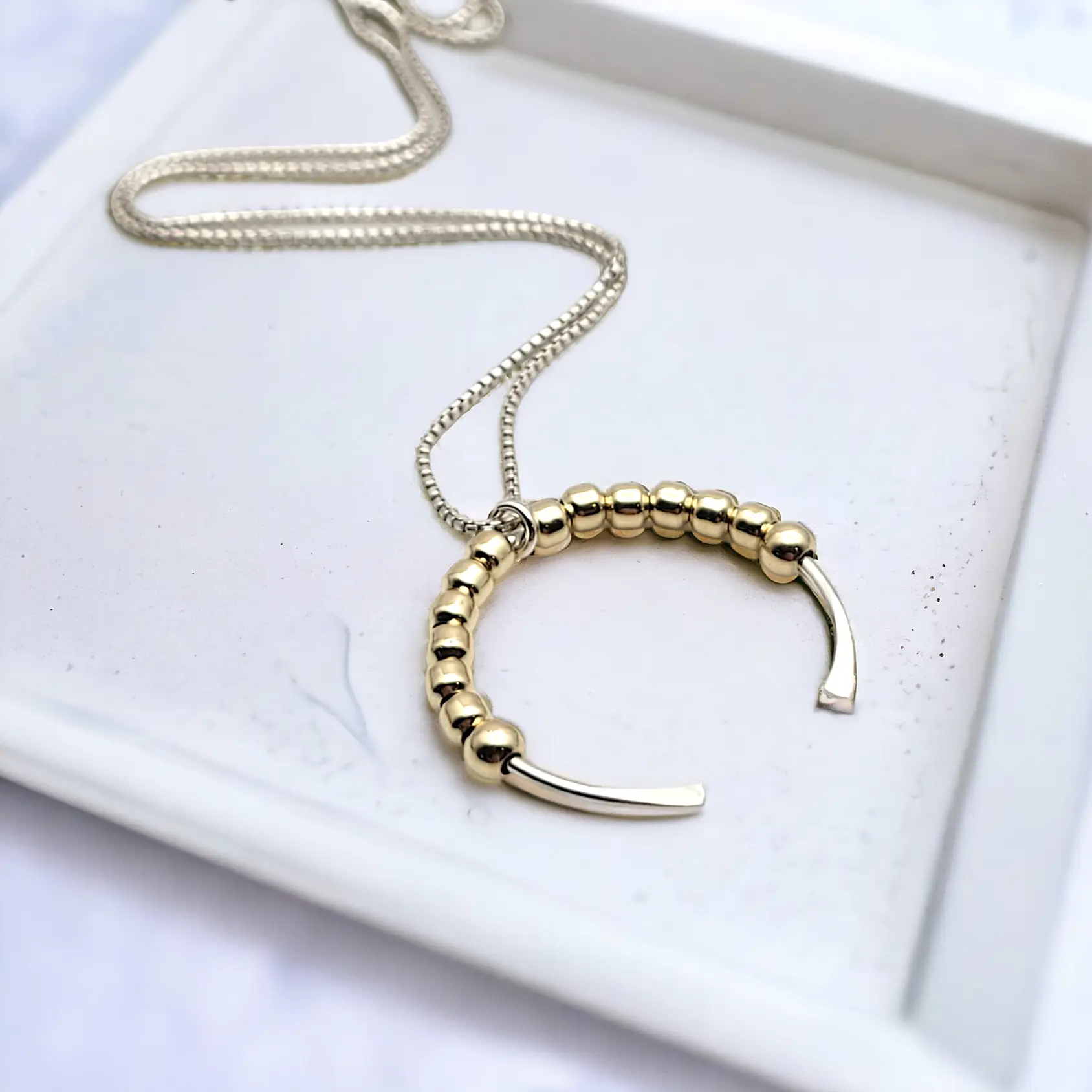 Bijou by Sam Adjustable Sterling Silver Necklace with Gold Pendant ...