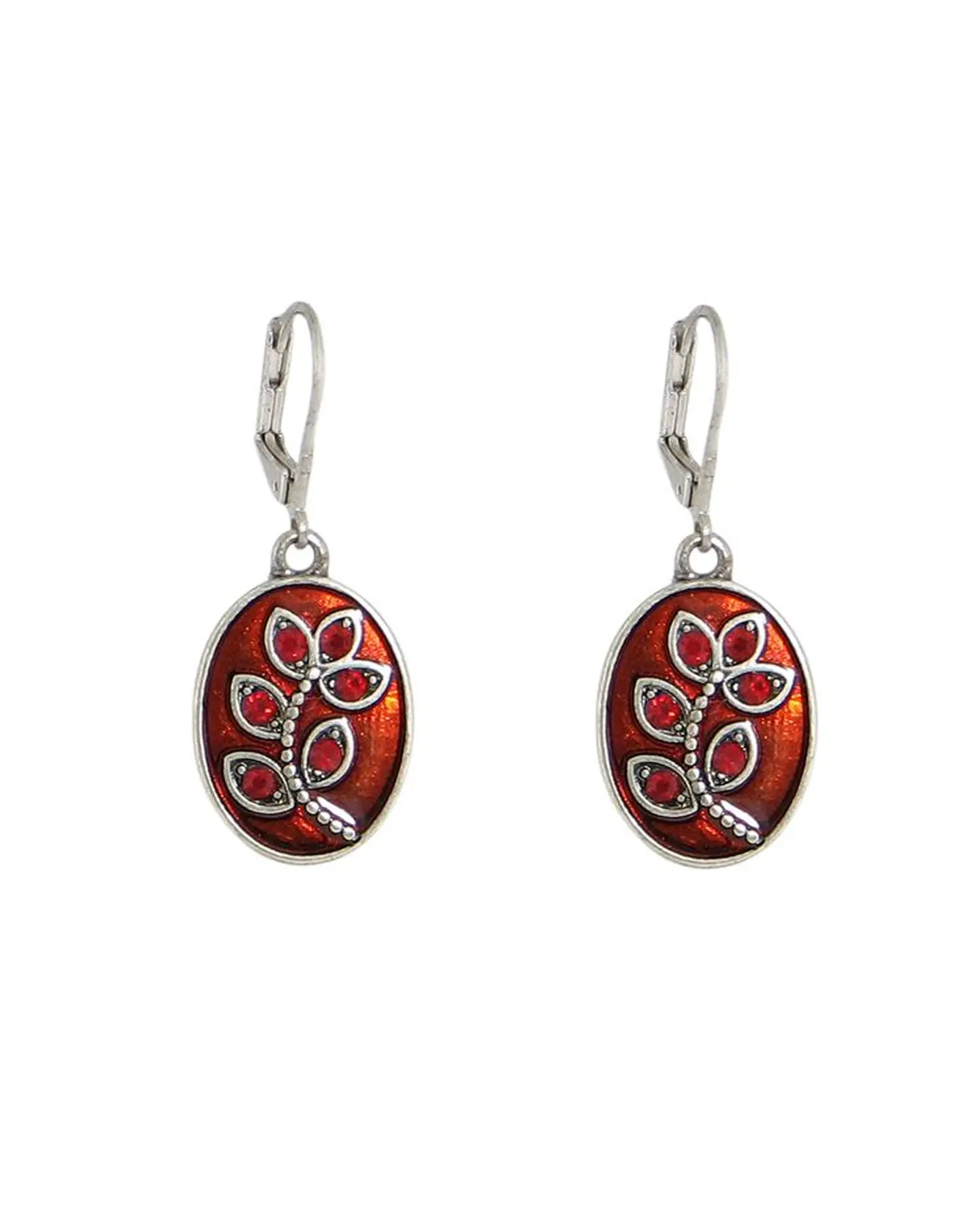 Baked Beads Enamel Crystal Flower Earrings - Coyote Moon