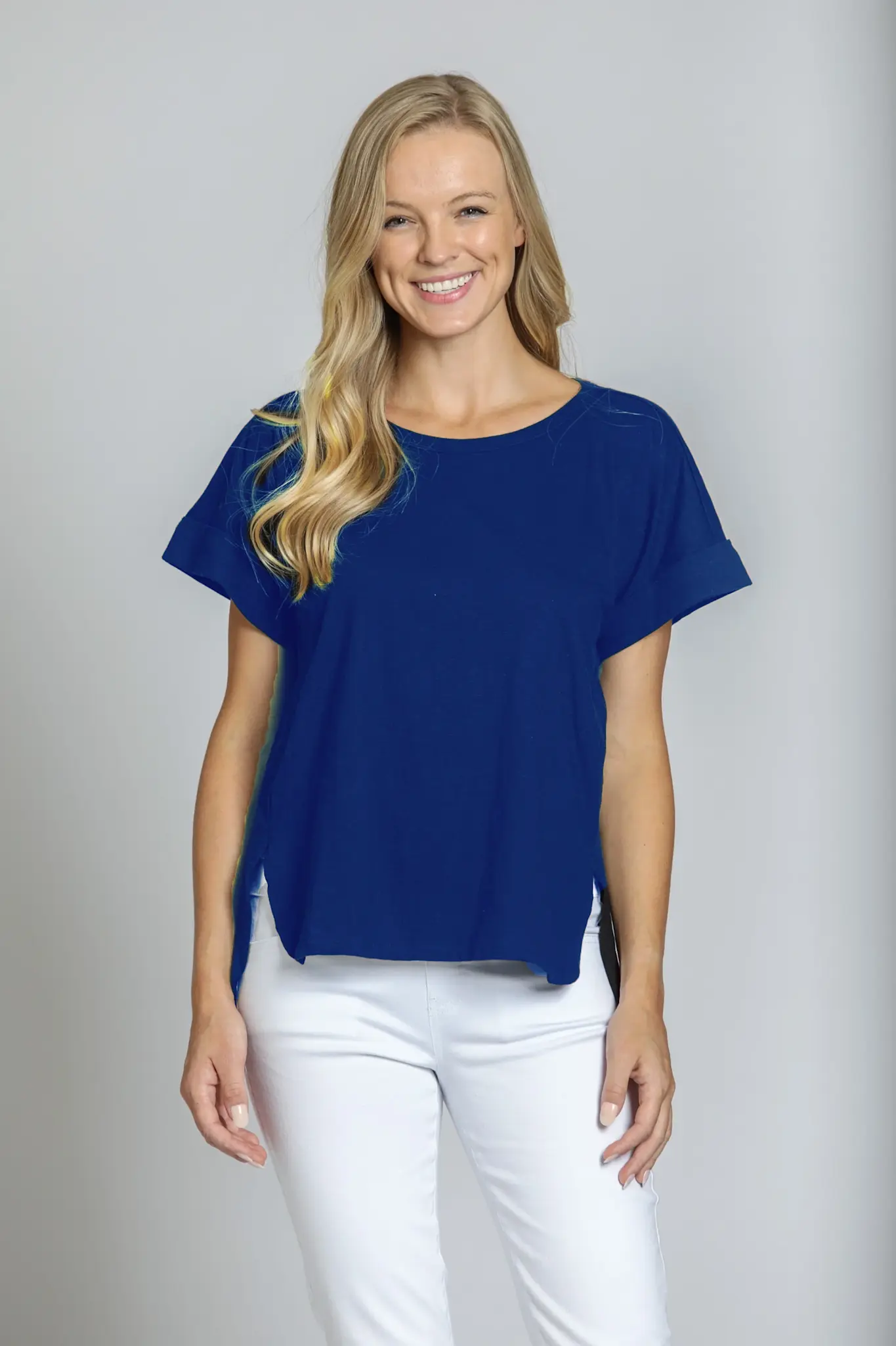 APNY Roll-Up Tee With High Low Hem - Coyote Moon