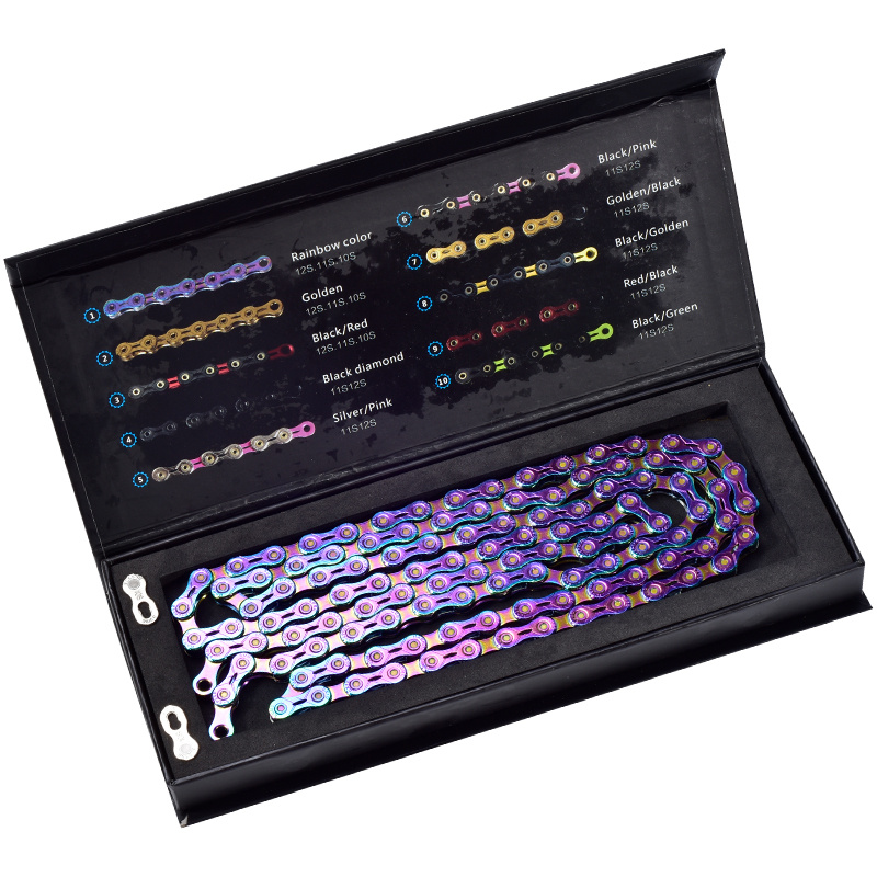 Sumc Bicycle Chain Ultralight Rainbow, 11 Speed, Speed Change Chain for ...