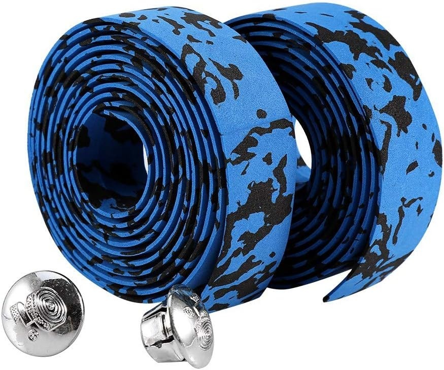 Black and Blue Bar Tape and Bar End Plugs - Popeyes Cycle and Sports