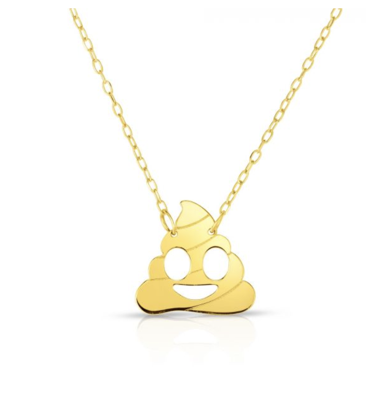14K Gold Poop Necklace - Angel Haven Specialty Jewelers
