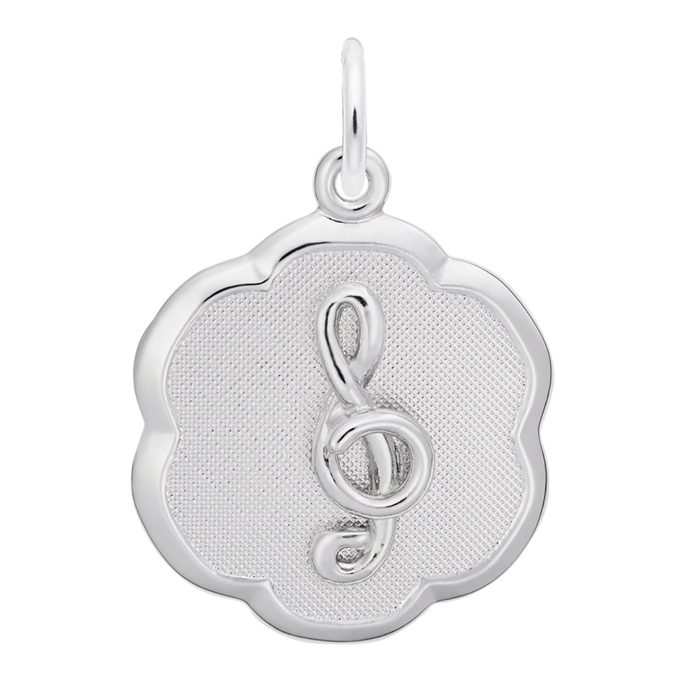 Rembrandt SS Treble Clef Scalloped Disc Charm - Angel Haven Specialty ...