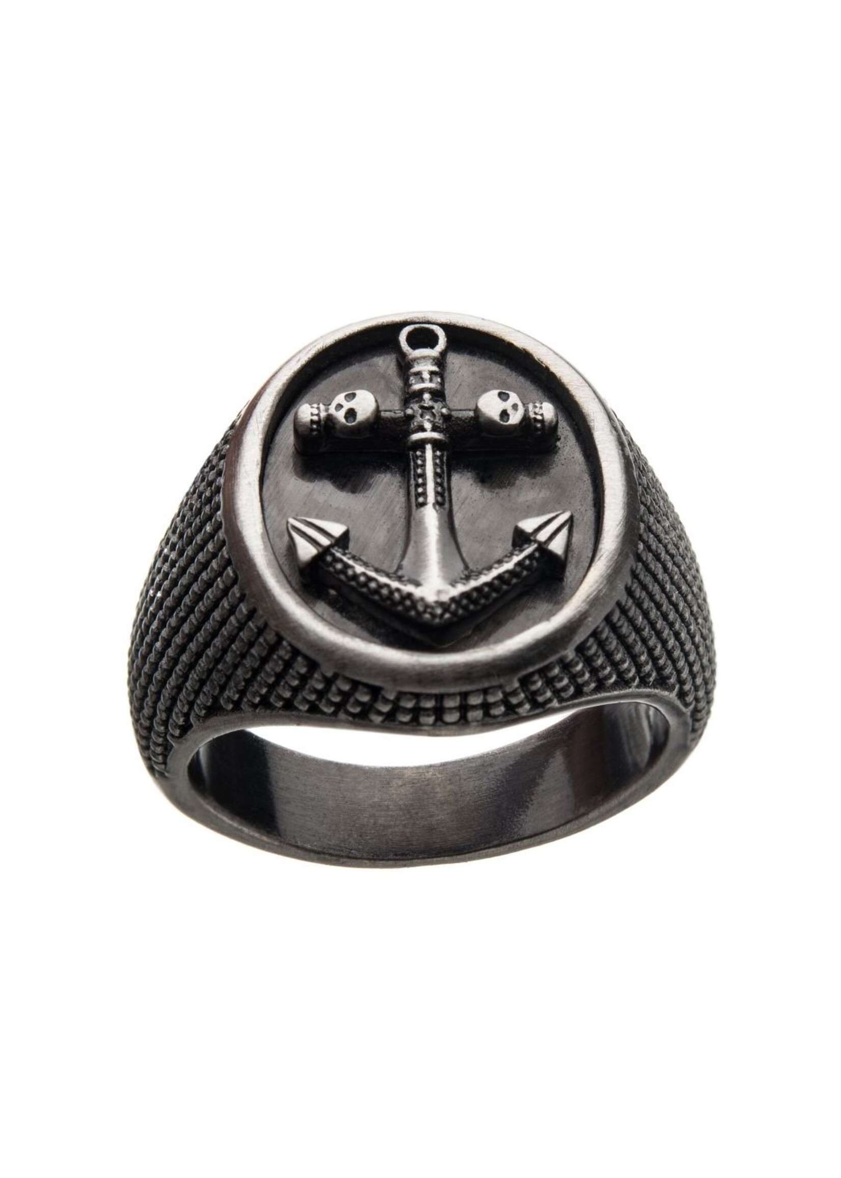 Antiqued Steel Anchor Ring - Angel Haven Specialty Jewelers