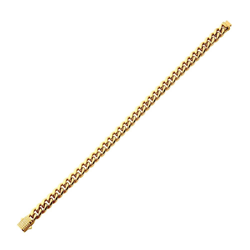 8mm 18K Gold Plated Miami Cuban Diamond Clasp - 8 inch - Angel Haven ...