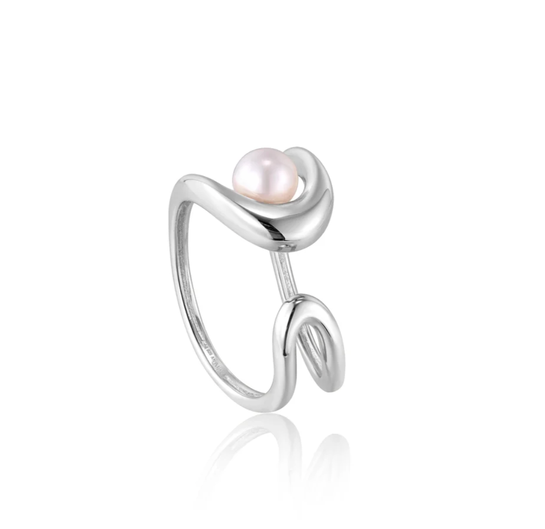 Ania Haie Sterling Silver Pearl Sculpted Adjustable Ring - Angel Haven Specialty Jewelers