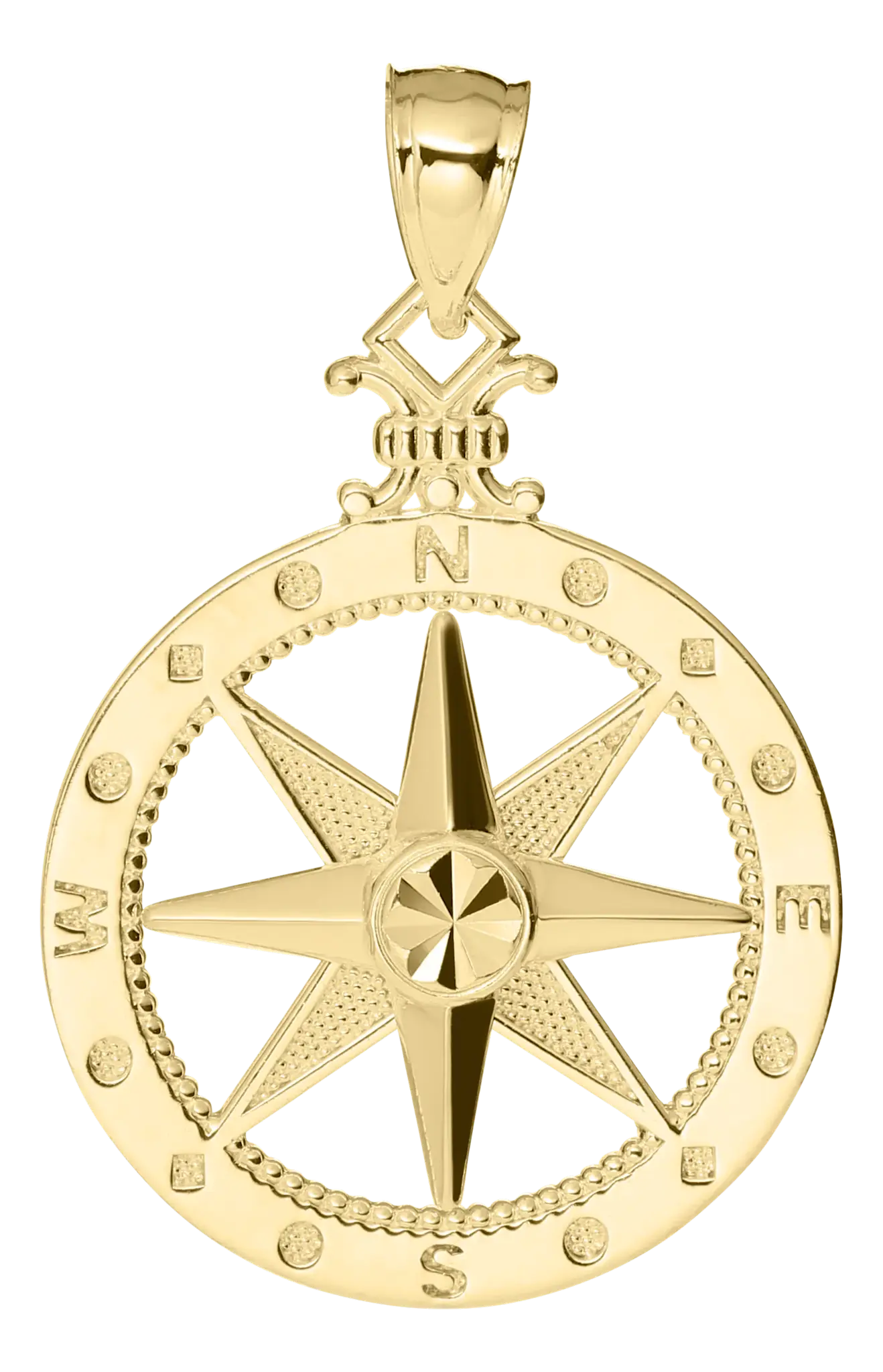 Lestage 14K Yellow Gold Compass Rose Pendant - Angel Haven Specialty ...