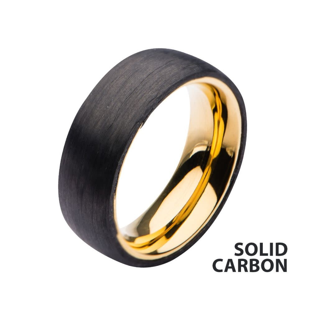 Inox Solid Carbon & Gold IP Ring-9 - Angel Haven Specialty Jewelers