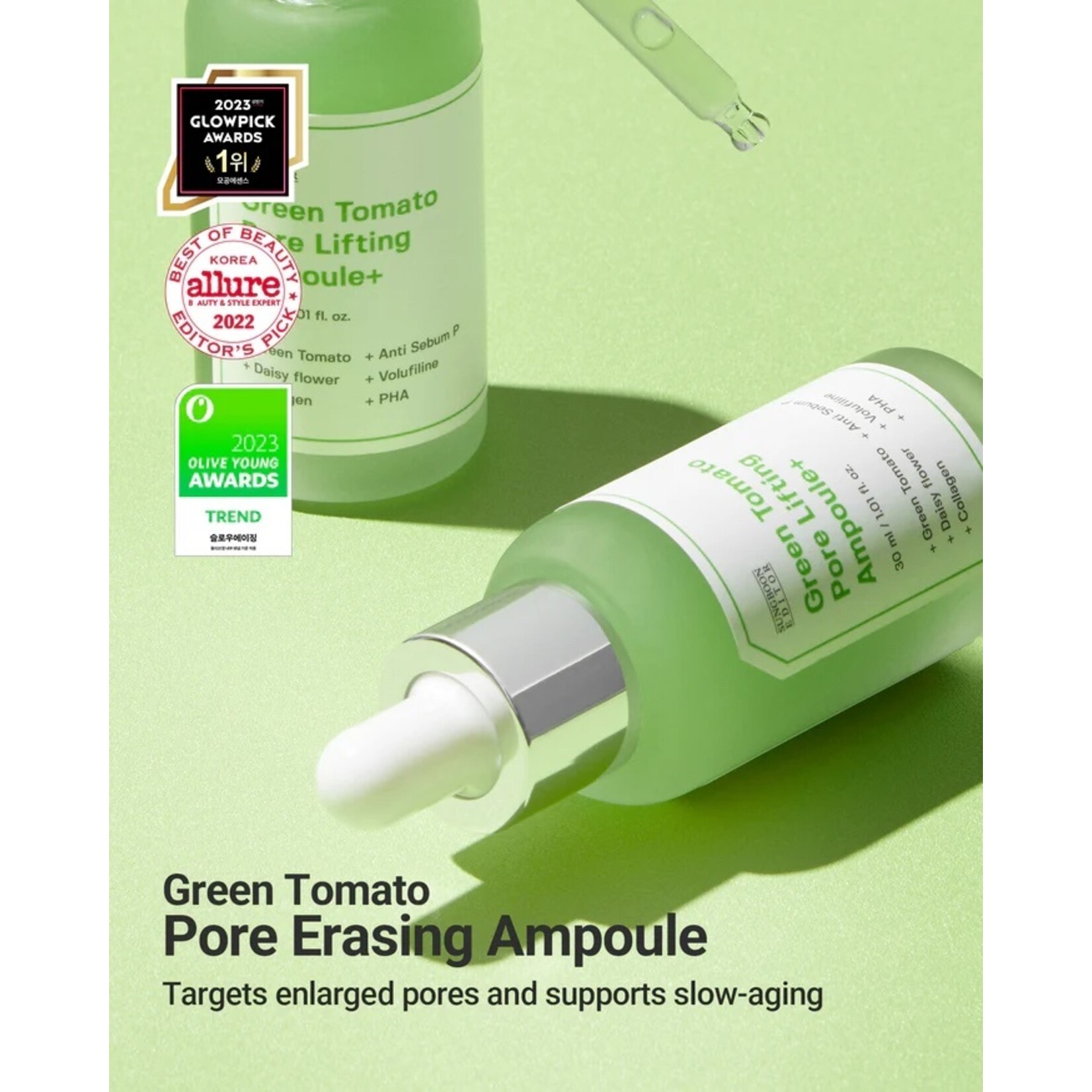Green Tomato Pore Lifting Ampoule 30mL - Berry Young