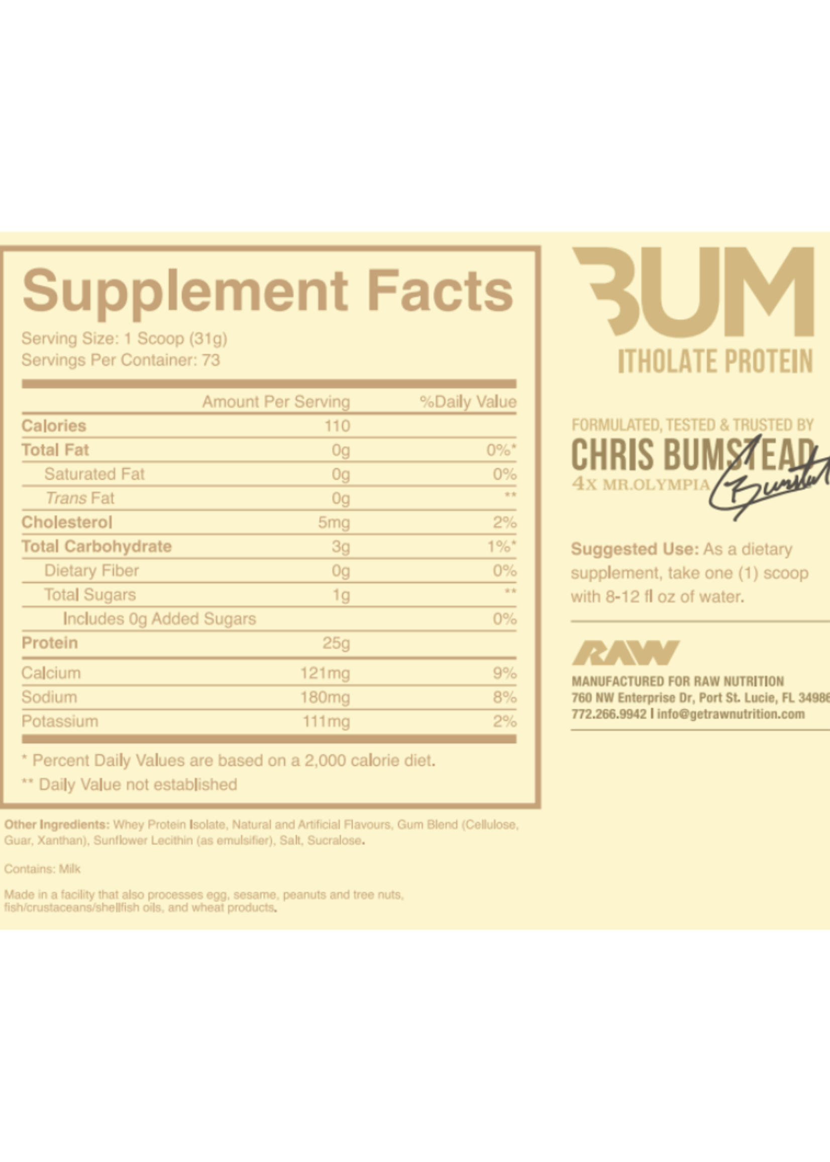 RAW CBUM ISO 5LB - Distribuidora Energy Supplies