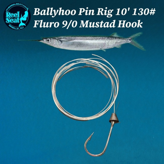 Ballyhoo Pin Rig 10' 130# Fluro 9/0 Mustad Hook - The Reel Seat
