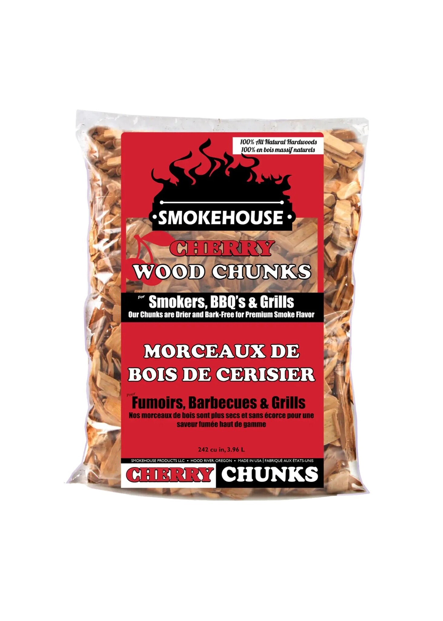 Smokehouse Cherry Wood Chunks for Smokers, BBQs & Grills 3.96L ...