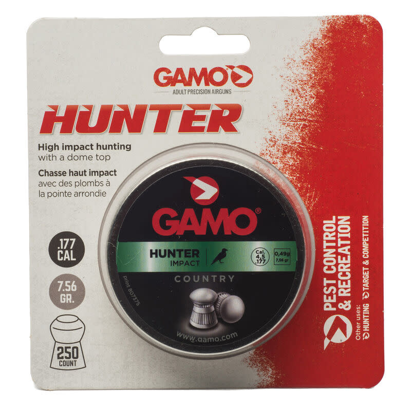 Plombs Gamo Hunter Impact Bout Arrondi Cal.177 250/Qté - Pronature ...