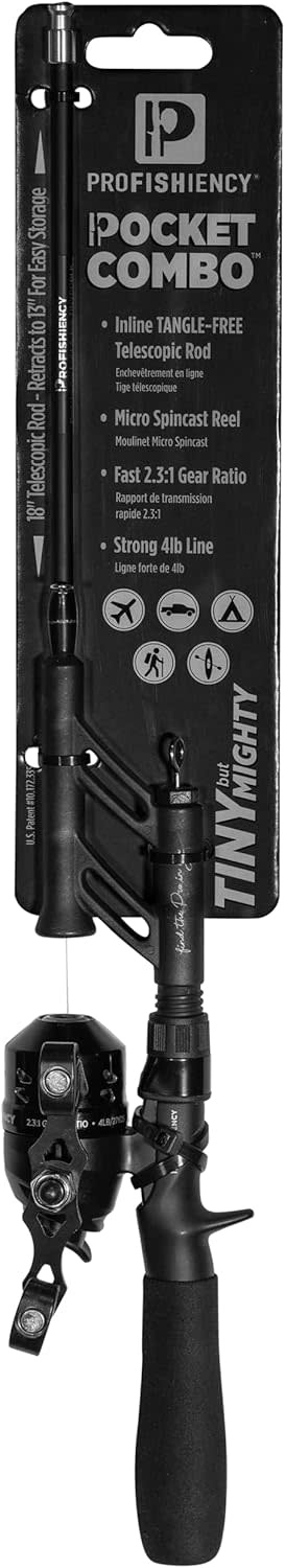 Ensemble Mini Canne et Moulinet Profishiency Tiny Pocket Noir ...
