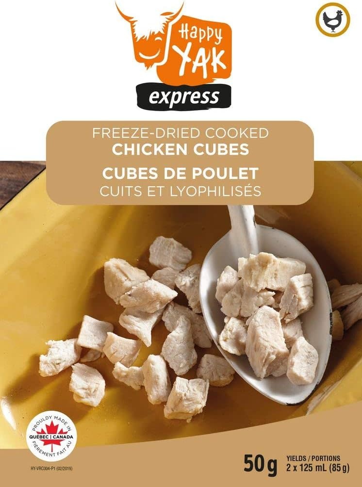 Cubes de Poulet Cuits et Lyophilises Happy Yak 50gr - Pronature ...