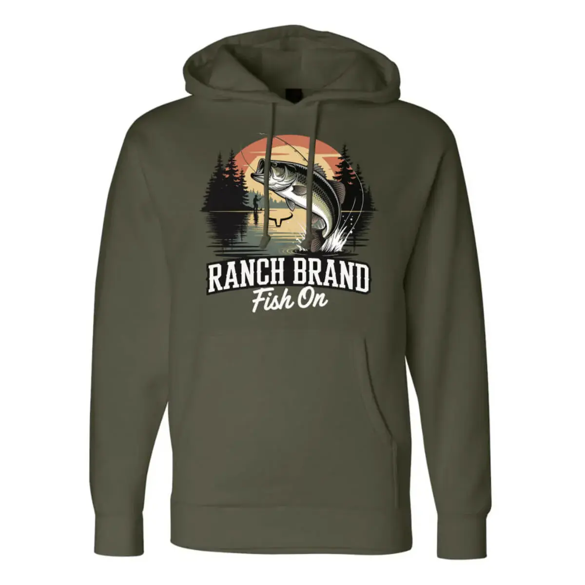 Chandail à Capuchon Ranch Brand Fish On 2 Homme Vert Kaki - Pronature ...
